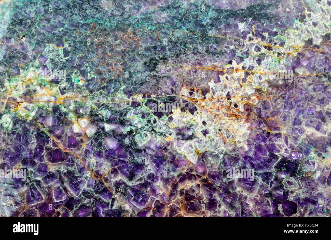 amethyst semiprecious stone texture slab geology pattern Stock Photo ...