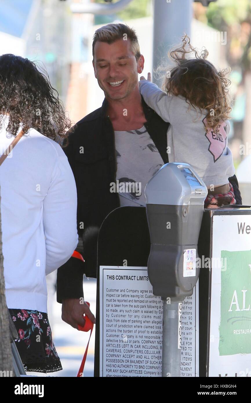 Gavin Rossdale and his son Apollo Bowie Flynn Rossdale wait at the Via ...