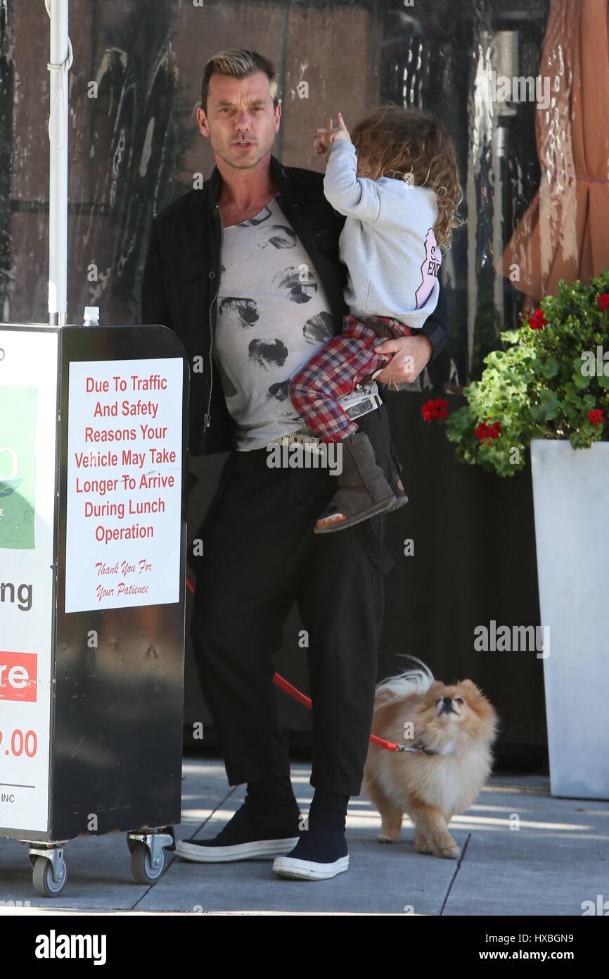 Gavin Rossdale and his son Apollo Bowie Flynn Rossdale wait at the Via ...