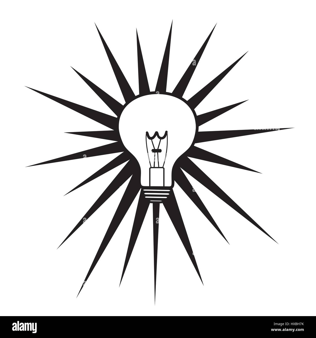 one light bulb and rays on white background Stock Vector Image & Art ...