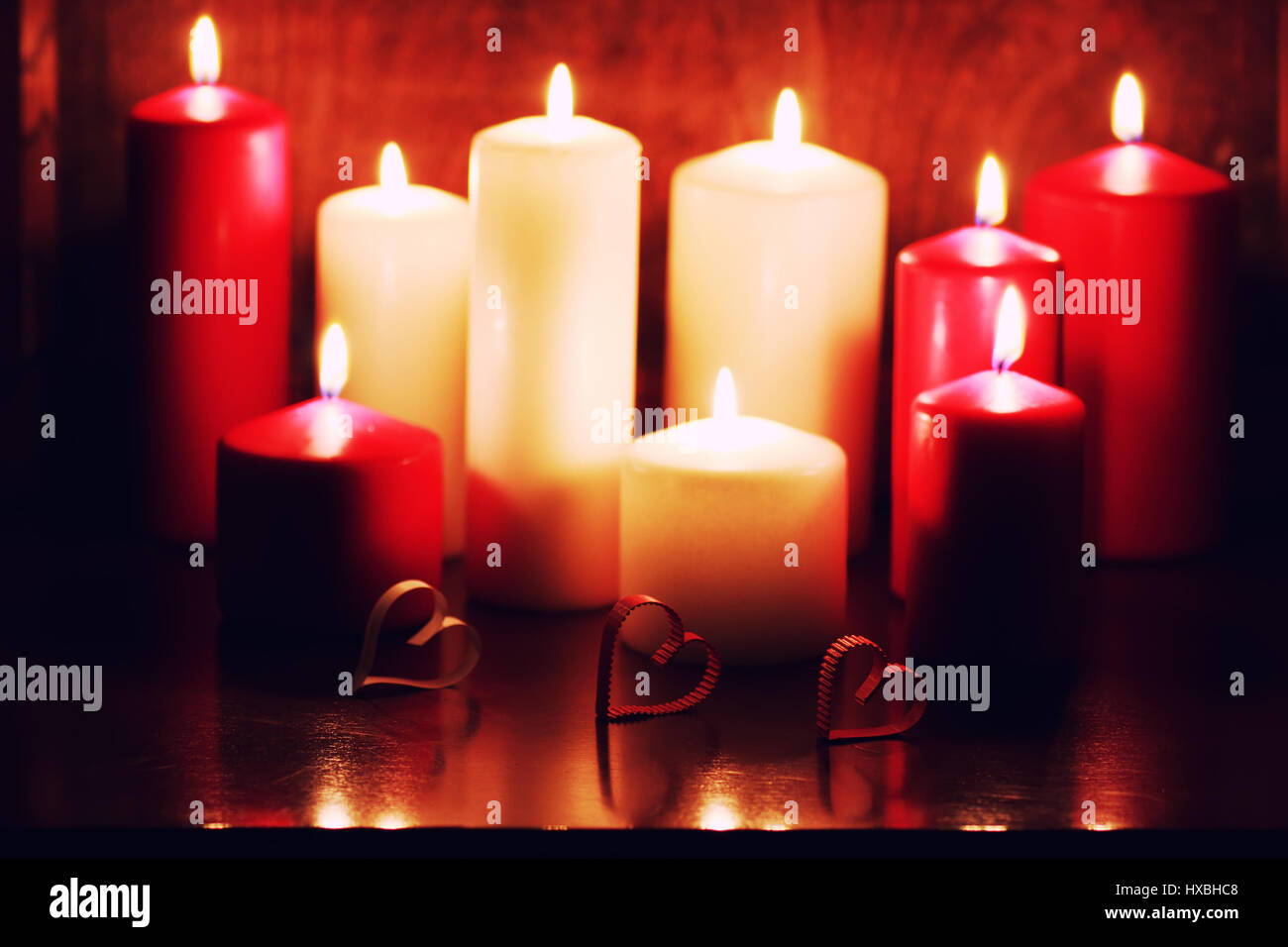 candlelight set love Stock Photo - Alamy