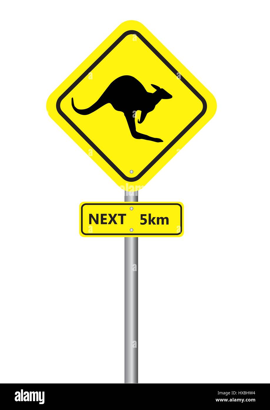 Kangaroo warning sign Stock Vector Images - Alamy