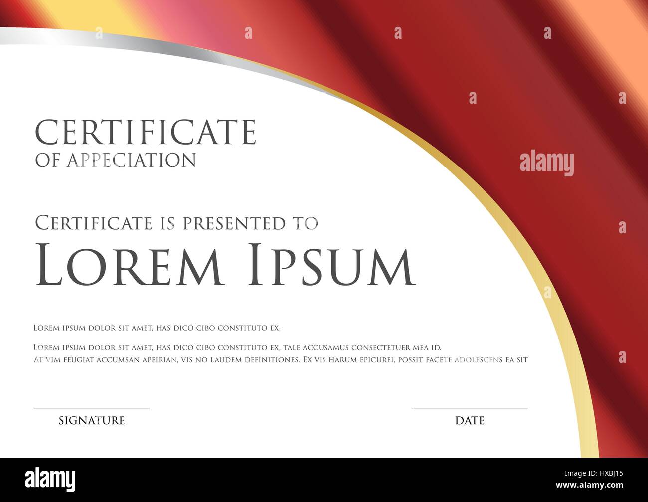 simple certificate card template with metallic gradient Stock Vector ...