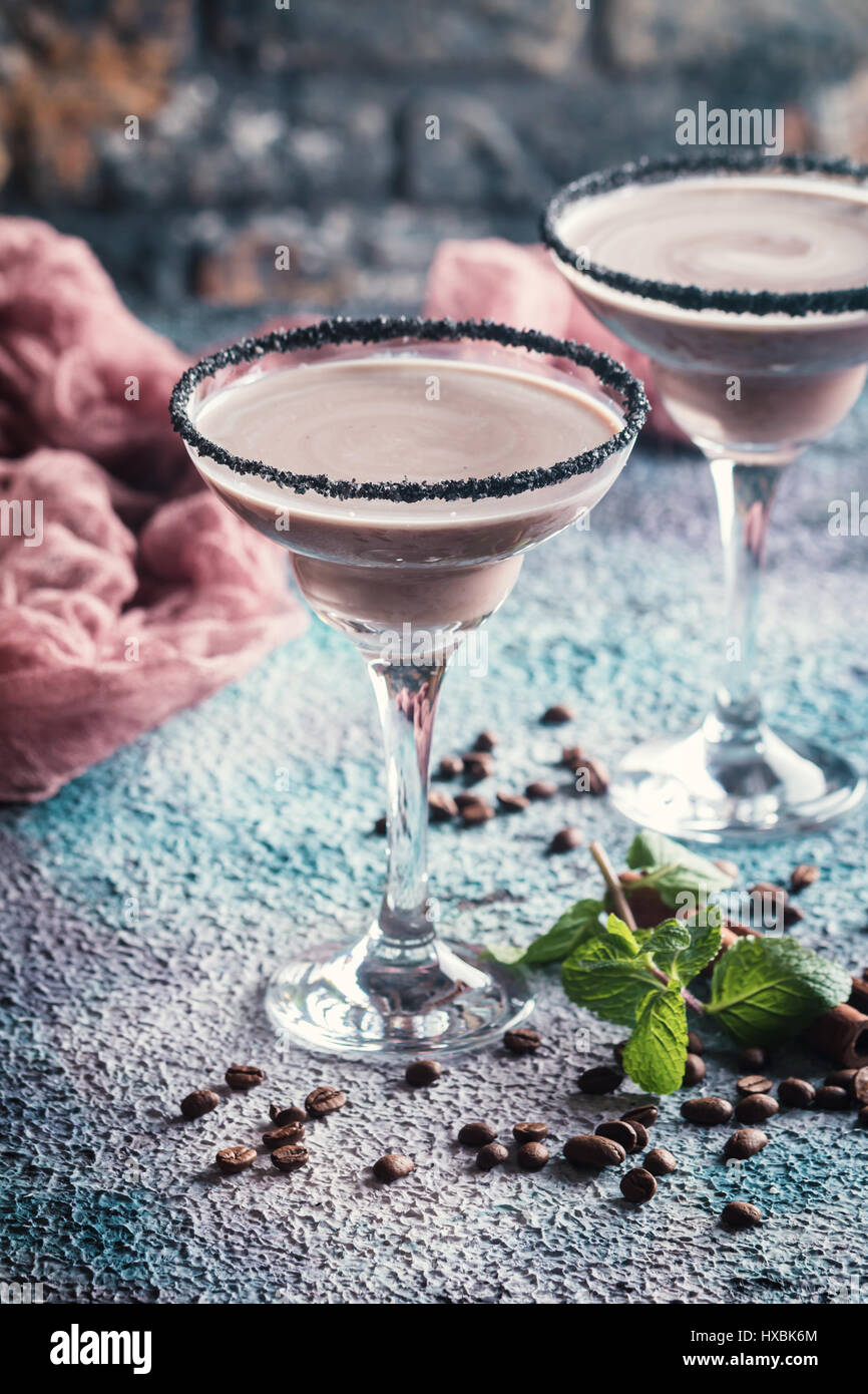 glasses of coffee cocktail Stock Photo - Alamy
