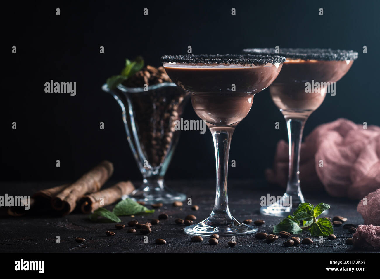 glasses of coffee cocktail Stock Photo - Alamy