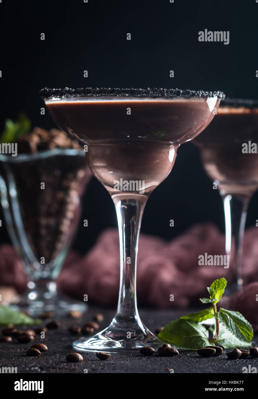 glasses of coffee cocktail Stock Photo - Alamy