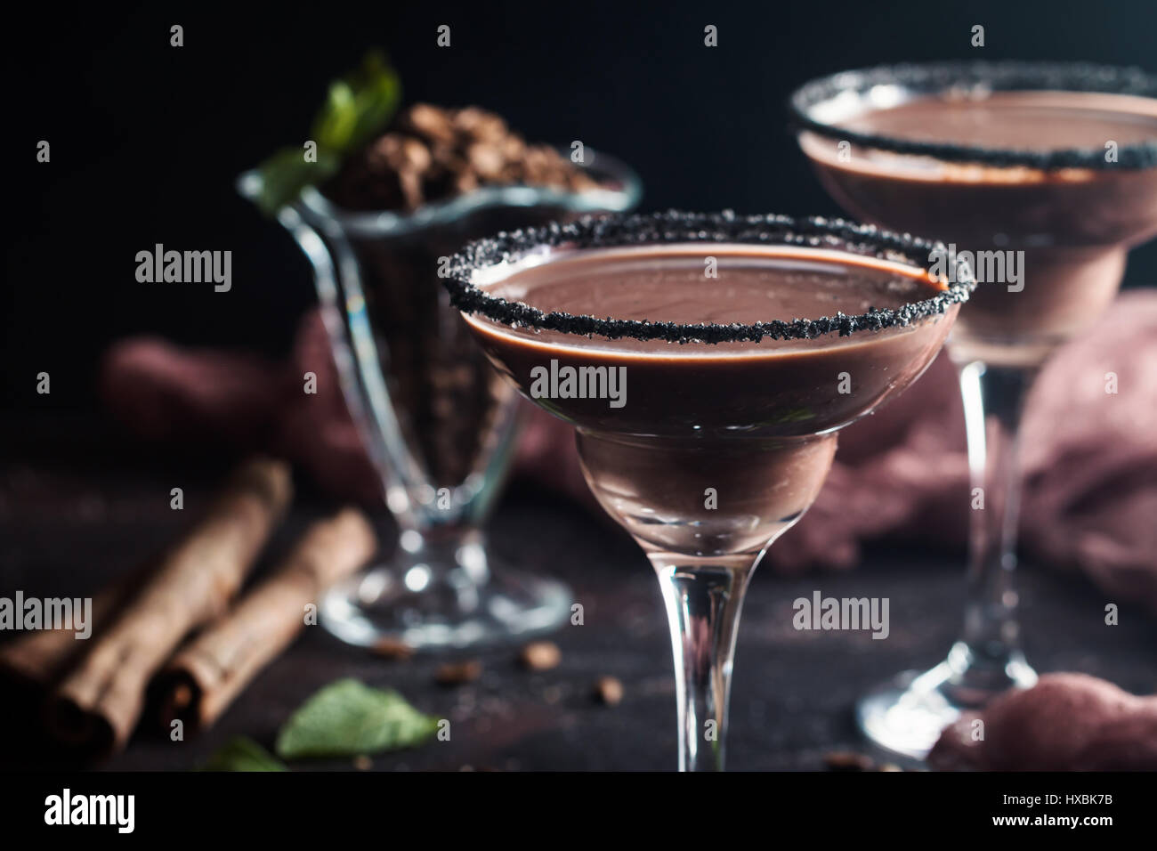 glasses of coffee cocktail Stock Photo - Alamy