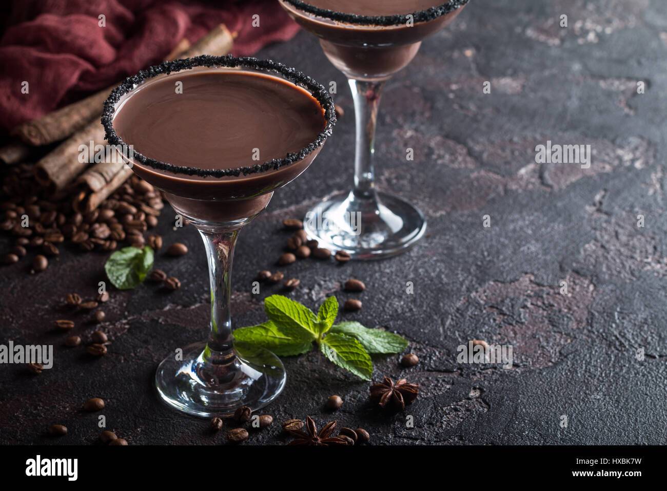 glasses of coffee cocktail Stock Photo - Alamy