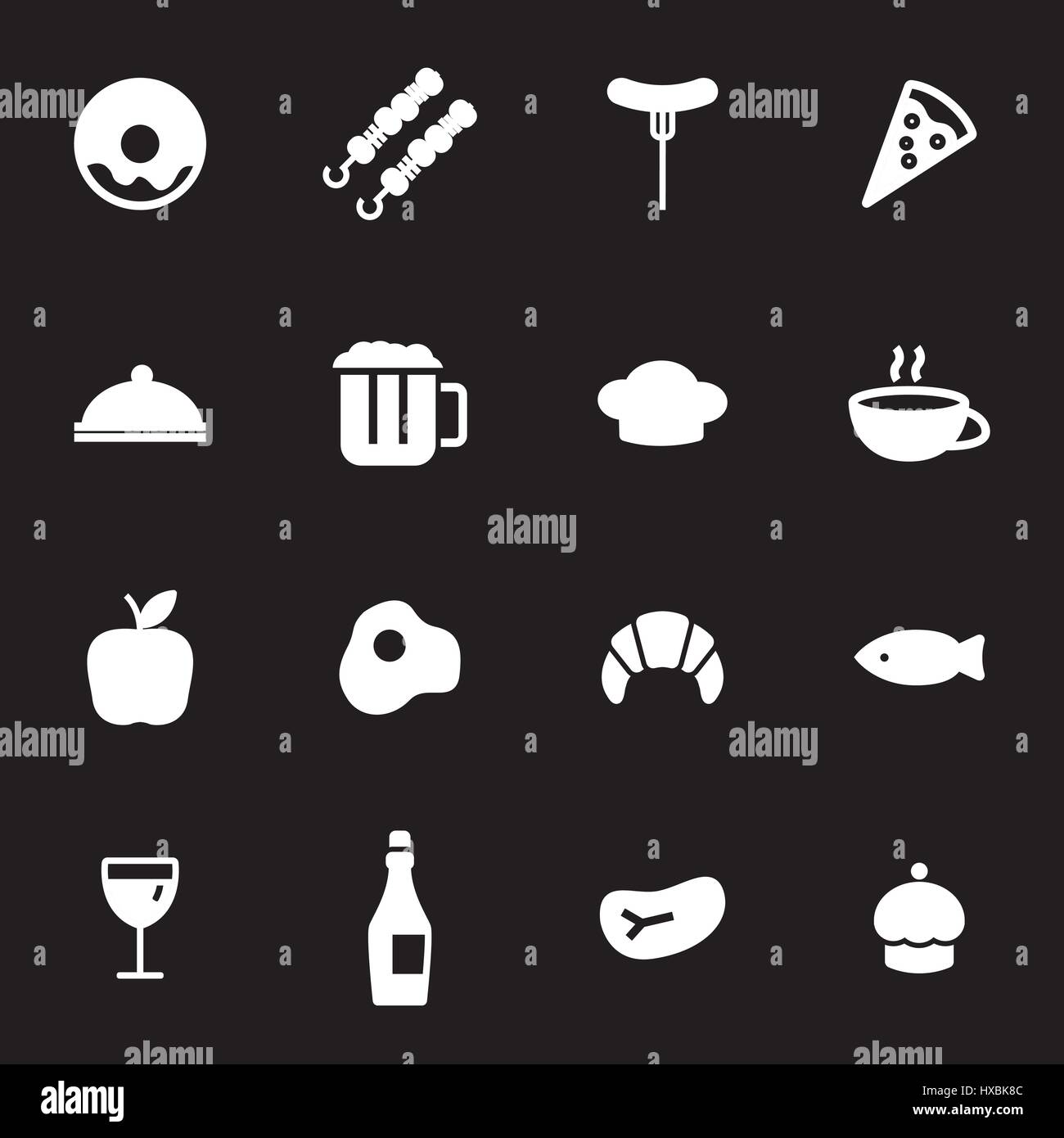 Vector white food icons set Stock Vector Image & Art - Alamy