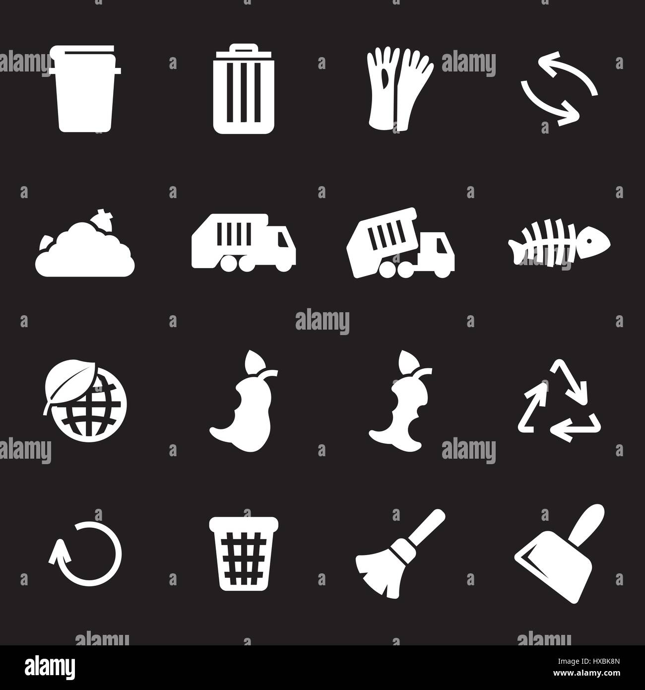 Vector white garbage icons set Stock Vector Image & Art - Alamy