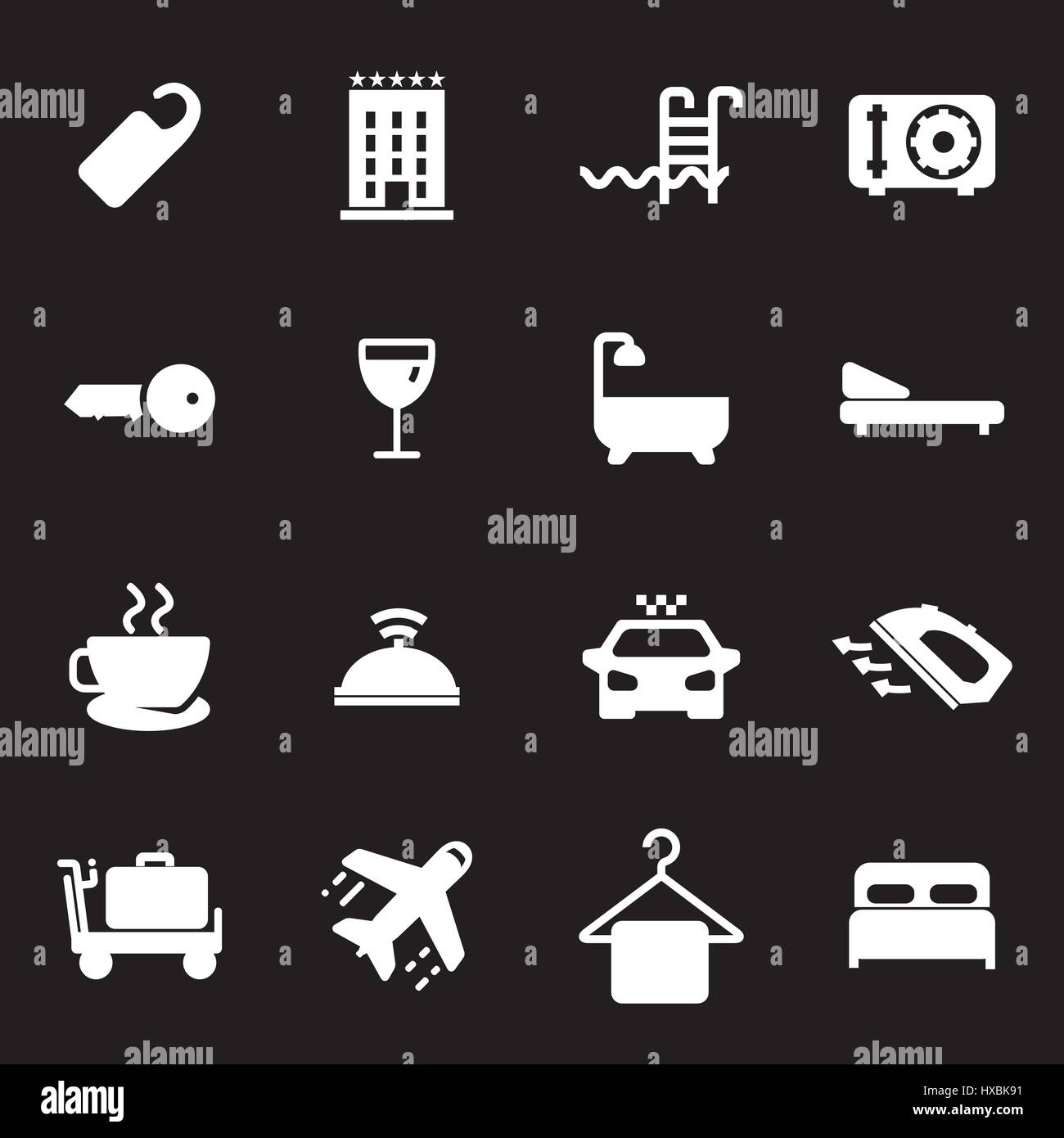 Vector white hotel icons set Stock Vector Image & Art - Alamy