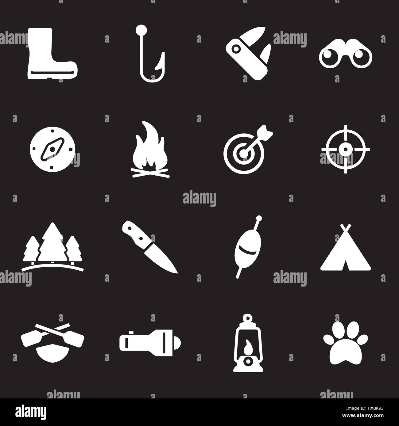 Vector white hunting icons set Stock Vector Image & Art - Alamy