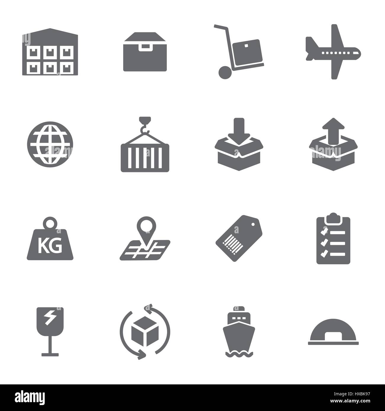 Vector black logistics icons set Stock Vector Image & Art - Alamy