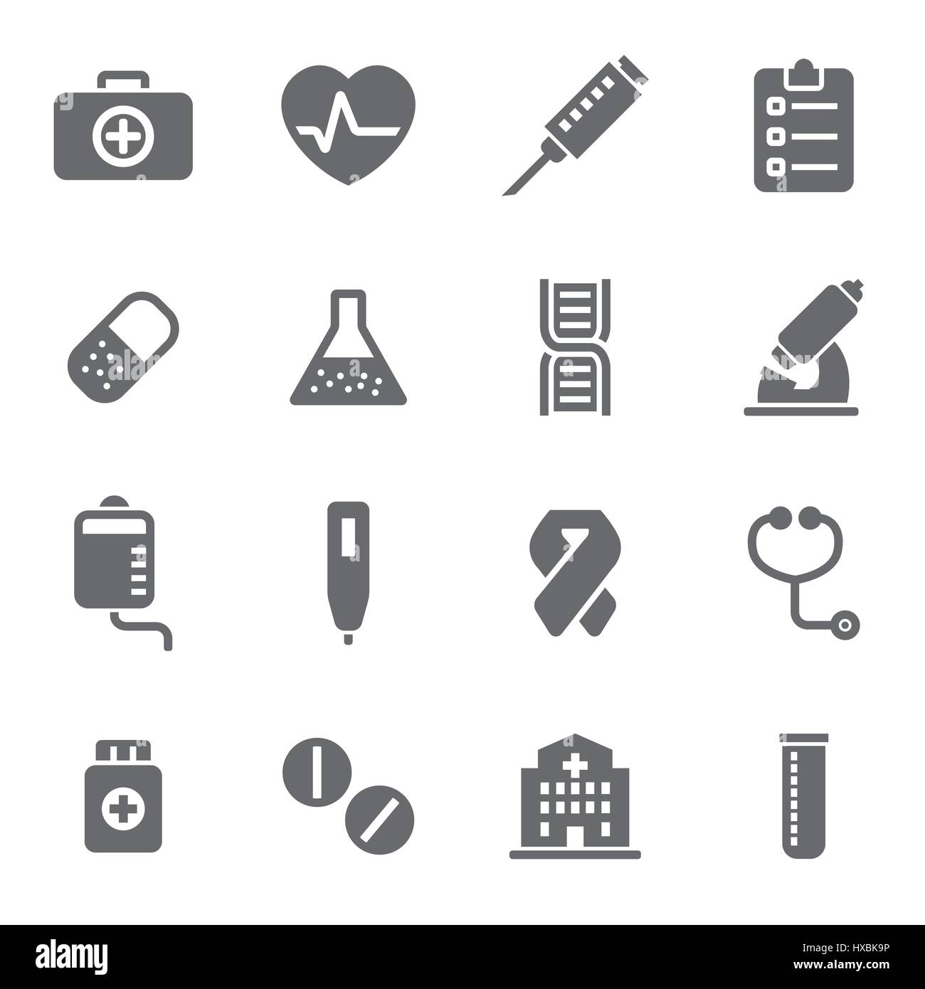Ambulance doctor hospital health icons set vector emergency care hi-res ...