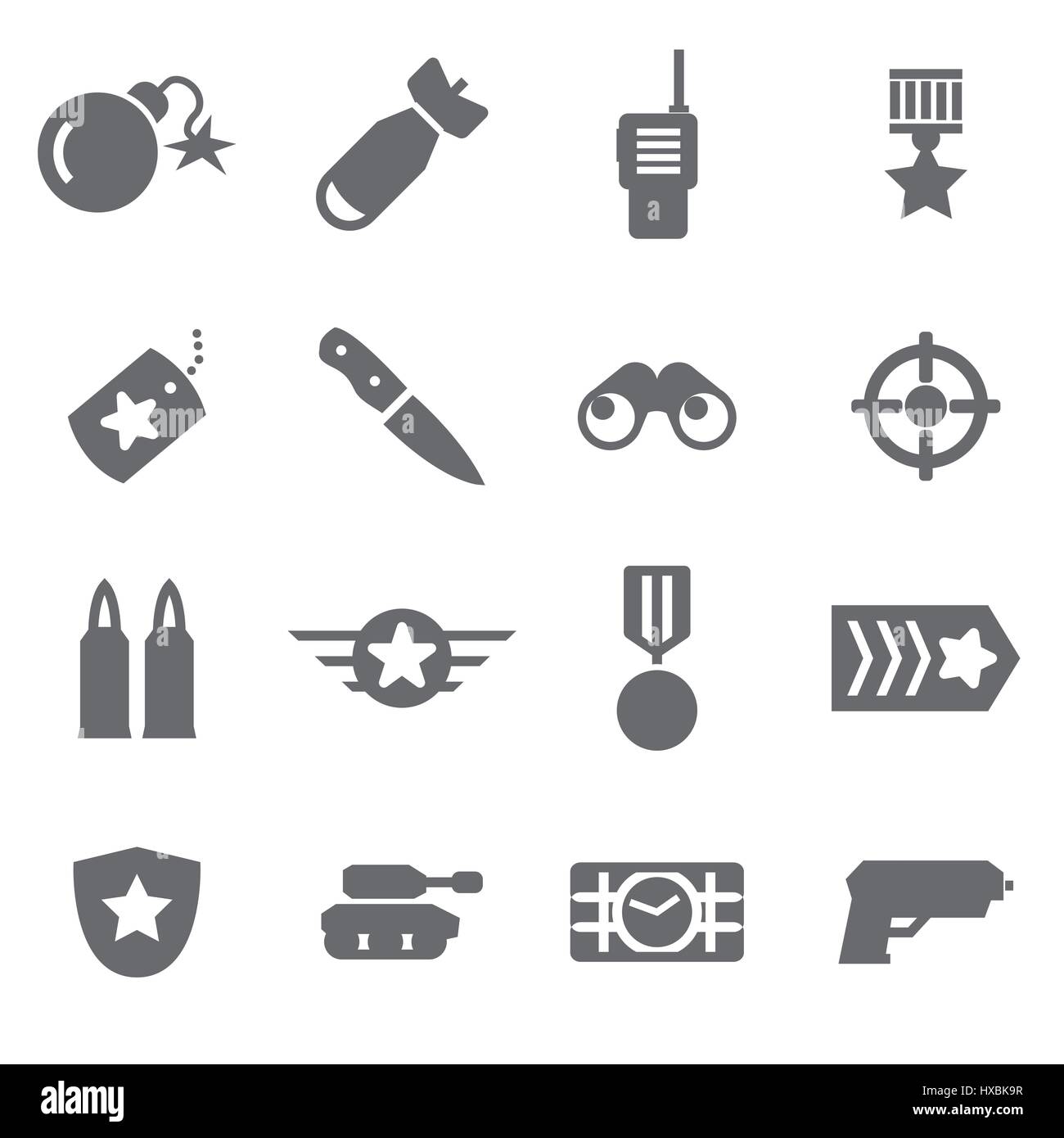 Vector black military icons set Stock Vector Image & Art - Alamy