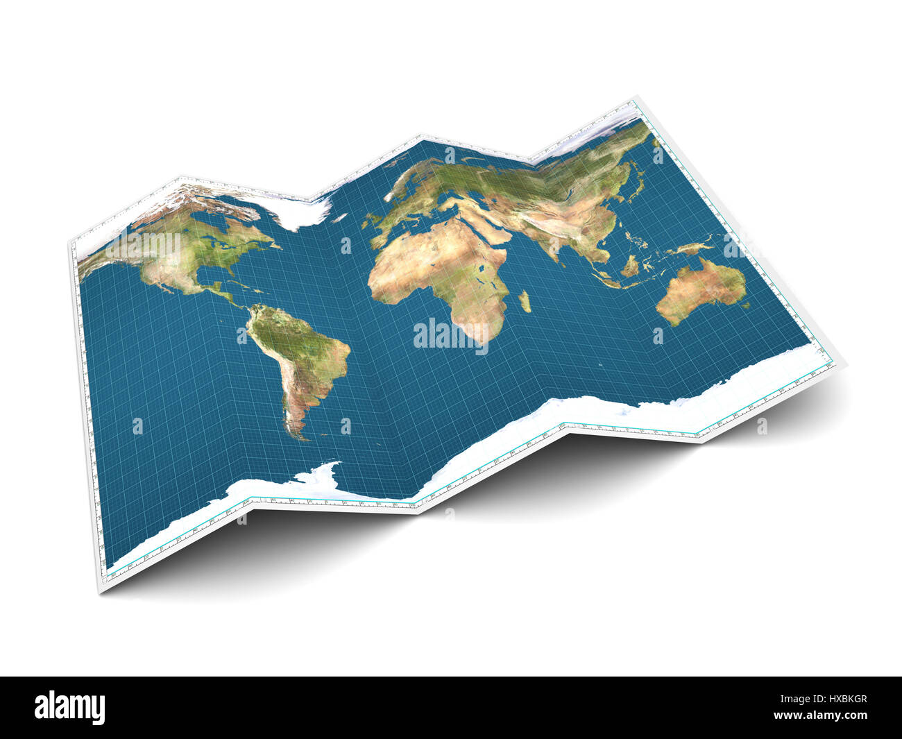 3d illustration of world map over white background Stock Photo - Alamy