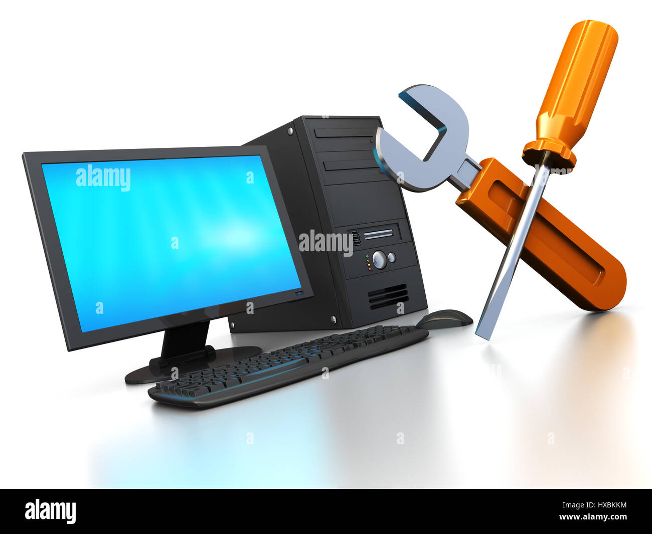 abstract 3d illustration of computer repair service concept Stock Photo ...