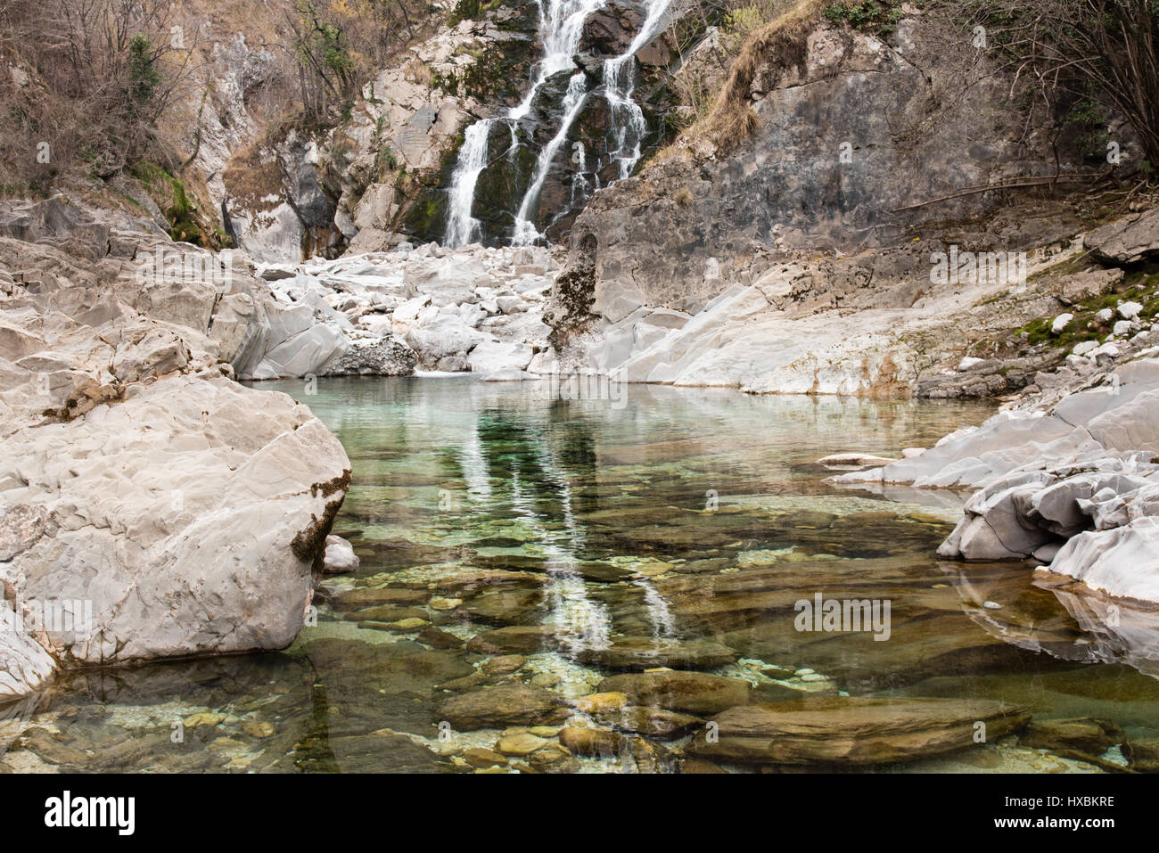 Emerald water and waterfalls Stock Photo - Alamy
