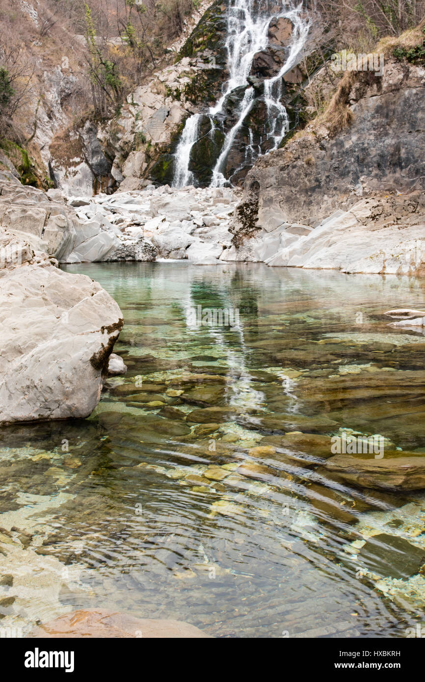 Emerald water and waterfalls Stock Photo - Alamy