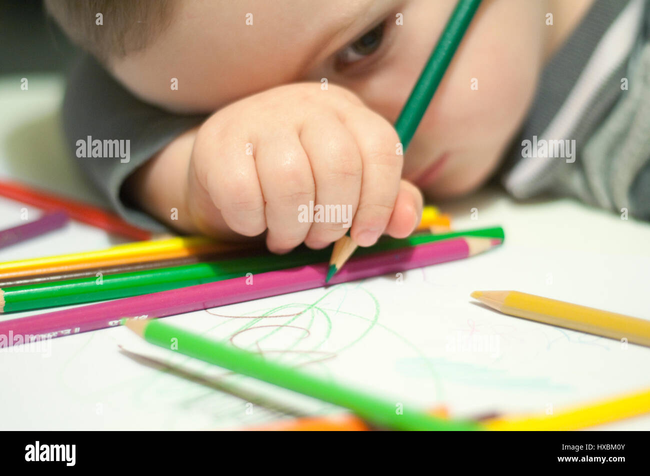 Child Holding Pencil Close Up High Resolution Stock Photography and ...