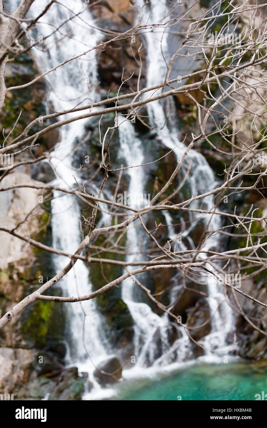 Emerald water and waterfalls Stock Photo - Alamy