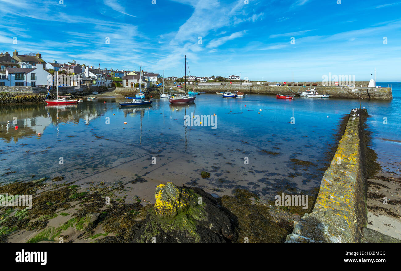 A view of the Harbour at Cemaes Bay on Anglesey Stock Photo, Royalty ...
