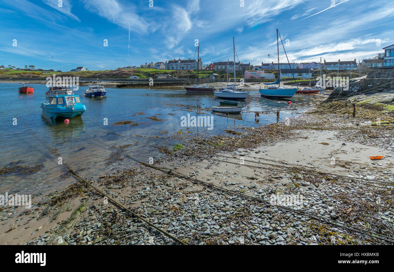 A view of the Harbour at Cemaes Bay on Anglesey Stock Photo - Alamy