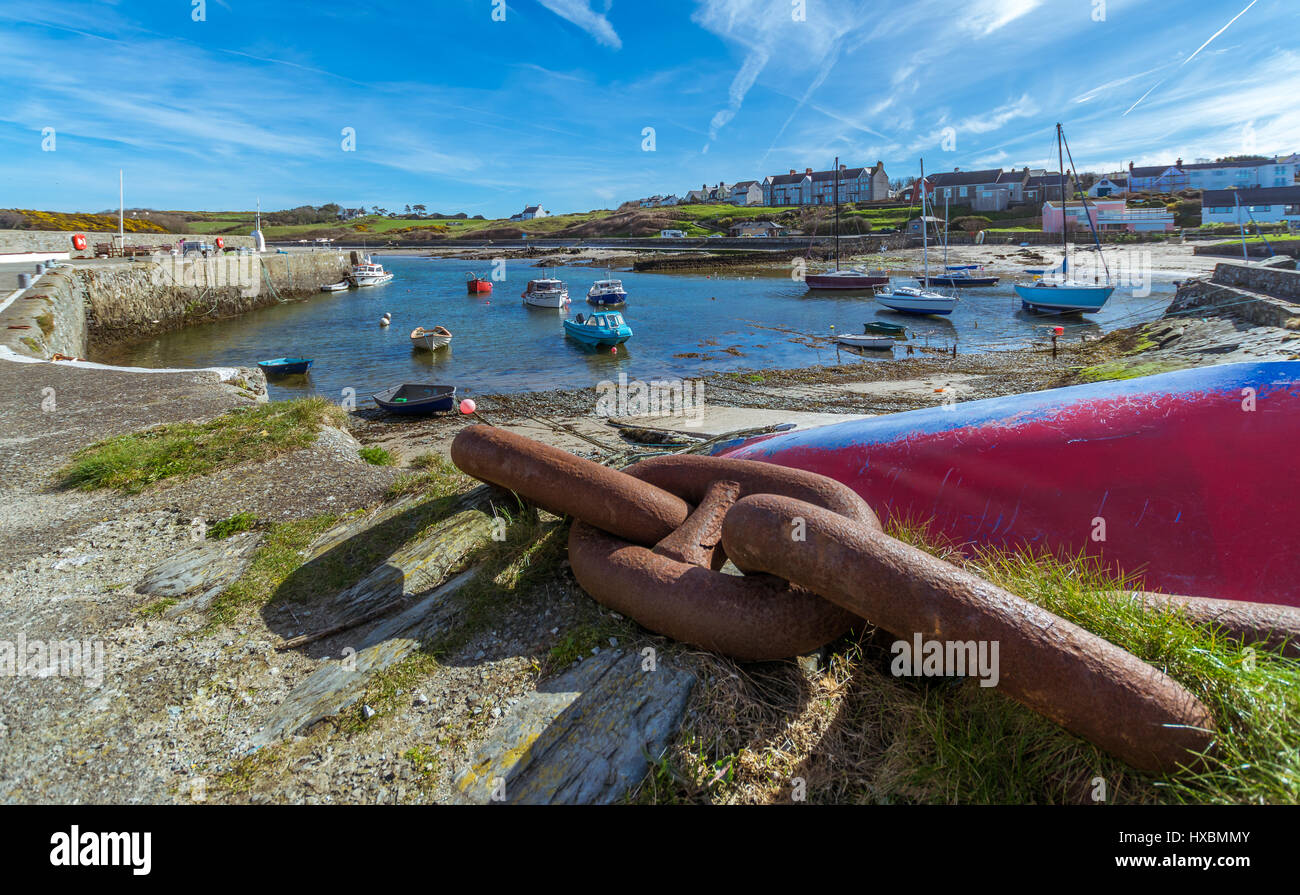 A view of the Harbour at Cemaes Bay on Anglesey Stock Photo - Alamy