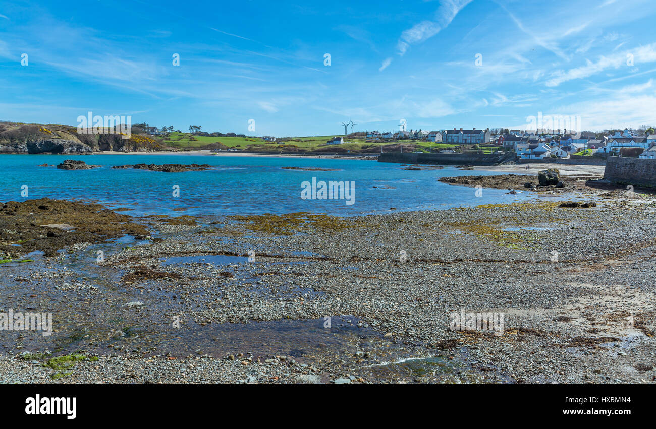 A view of the Harbour at Cemaes Bay on Anglesey Stock Photo - Alamy