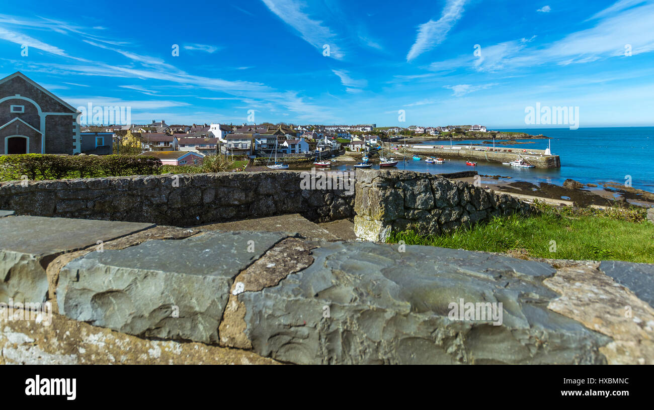 A view of the Harbour at Cemaes Bay on Anglesey Stock Photo - Alamy