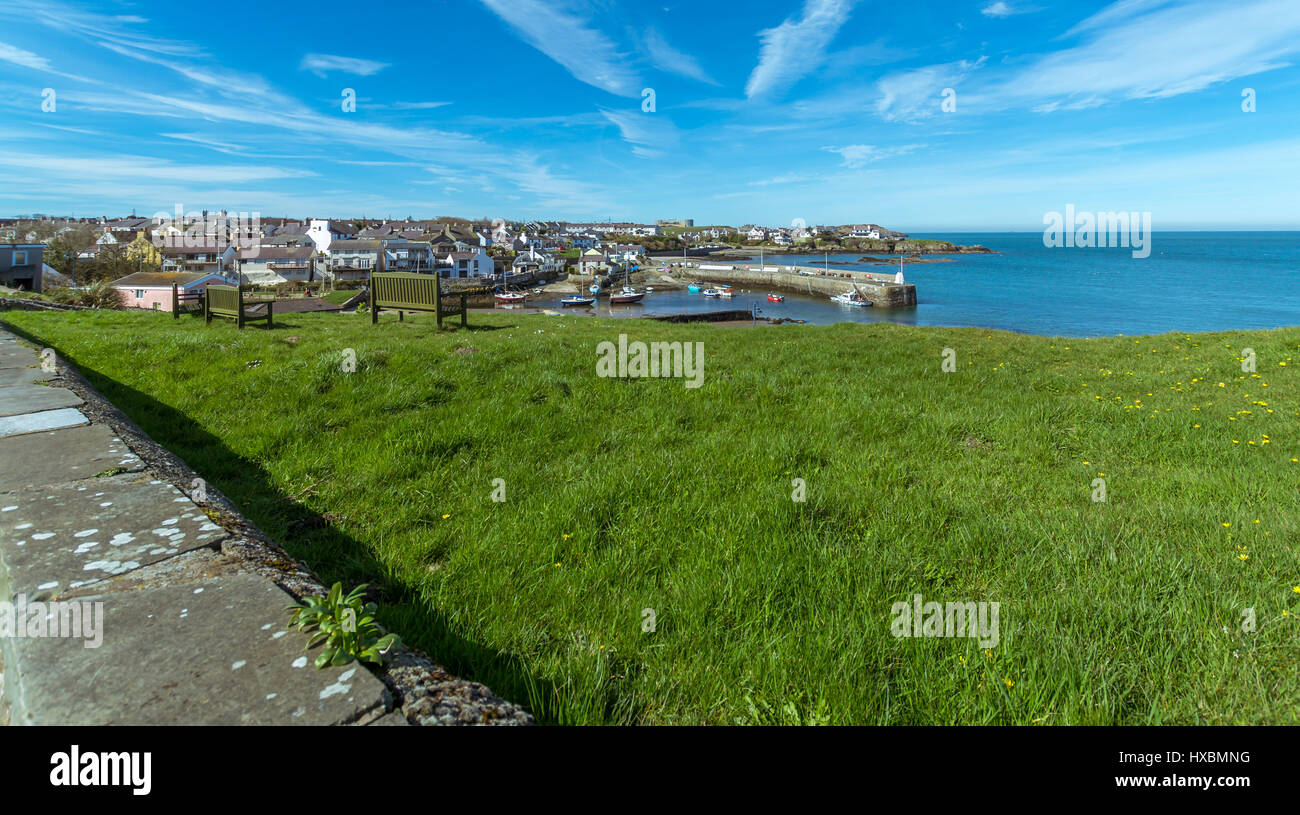 A view of the Harbour at Cemaes Bay on Anglesey Stock Photo - Alamy