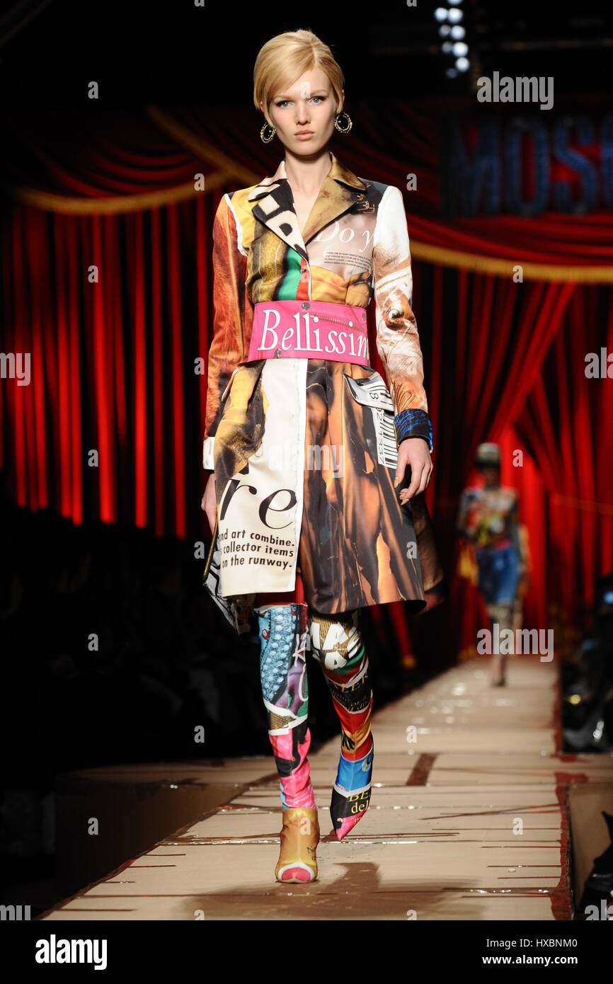 Milan Fashion Week - Moschino - Catwalk Featuring: Model Where: Milan ...