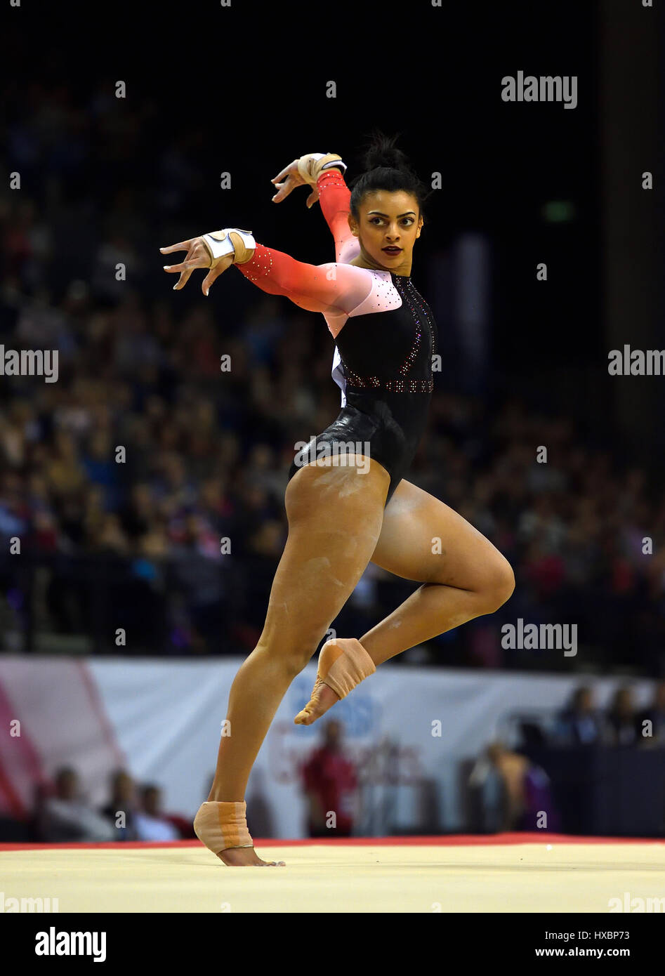 Liverpool ,England, Ellie Downie competes on the Floor Exercise at the ...