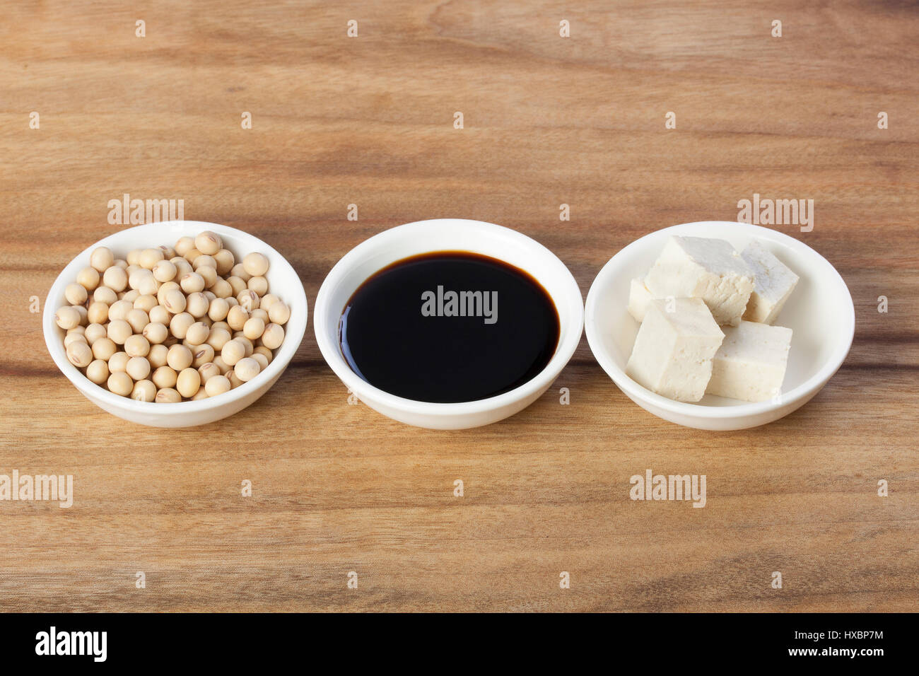 Variety of Soy Products: - tofu soya beans and soy sauce Stock Photo ...