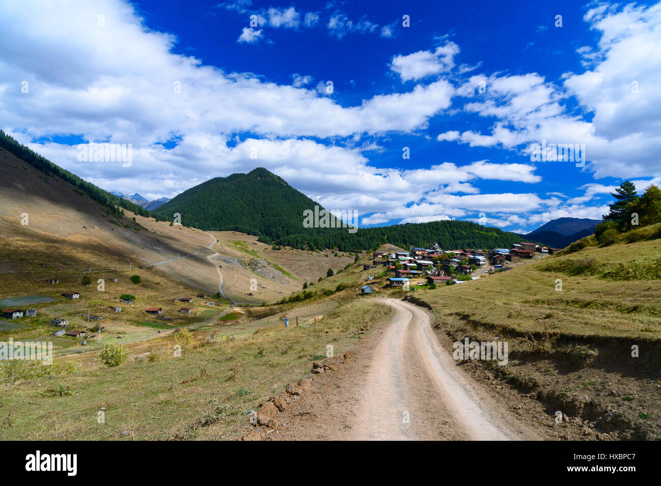 Landscape and mountains in tusheti national park hi-res stock ...