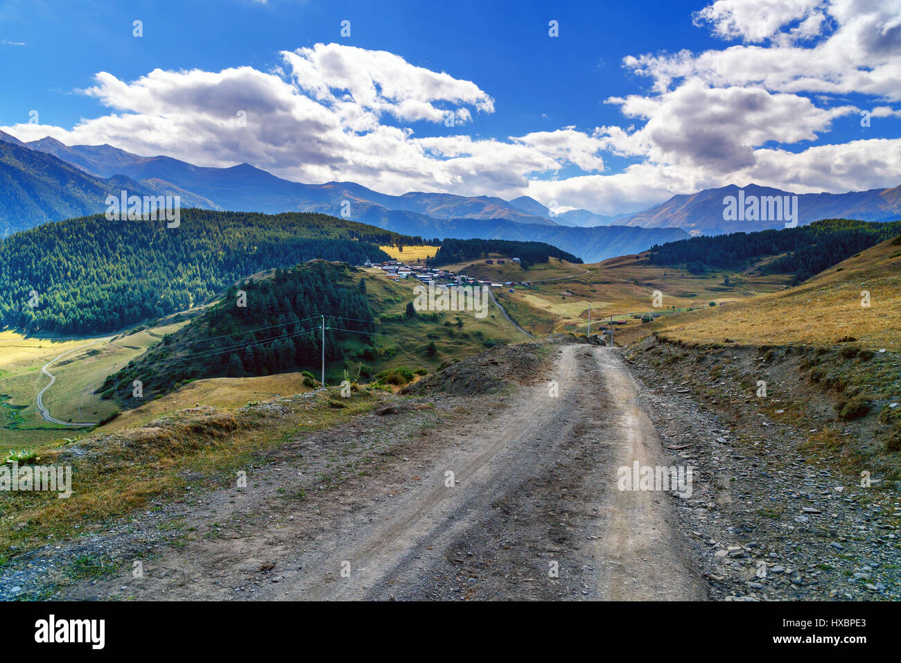 Landscape and mountains in tusheti national park hi-res stock ...