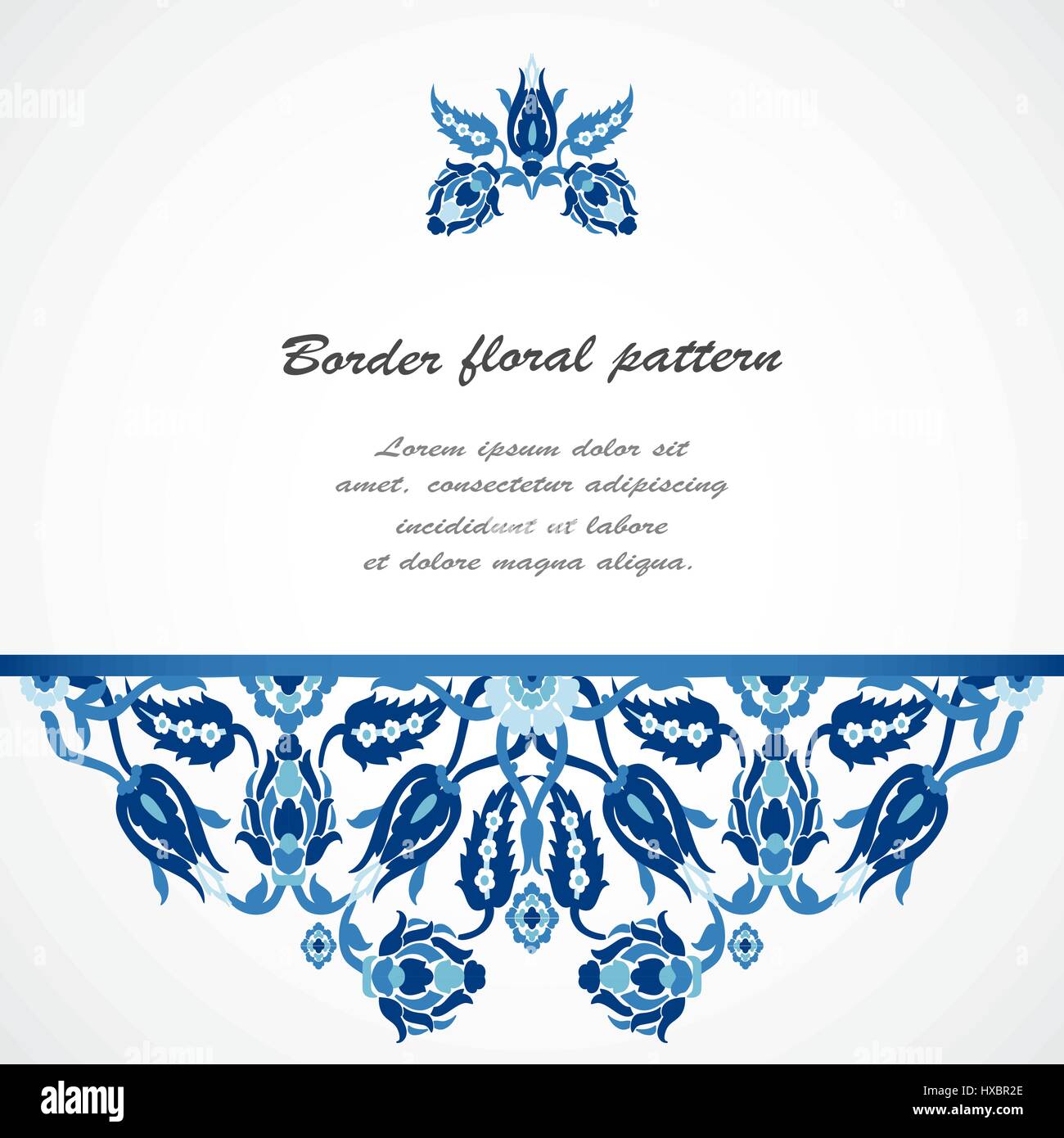 Arabesque vintage ornate border damask floral decoration print for ...