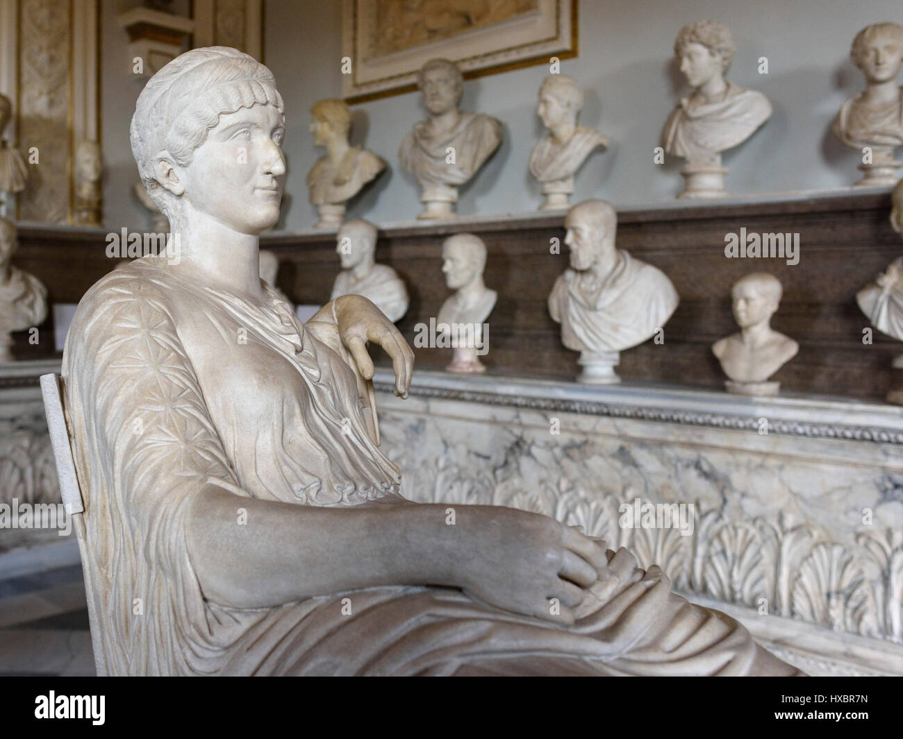 Rome. Italy. Seated statue of Roman Empress Helena (ca. 249-329 AD ...