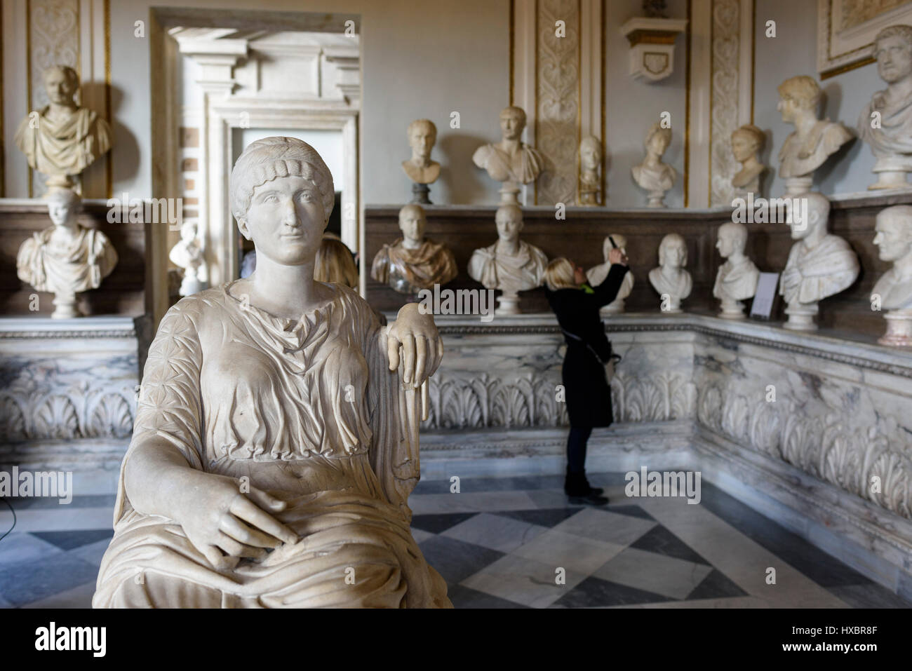 Rome. Italy. Seated statue of Roman Empress Helena (ca. 249-329 AD ...