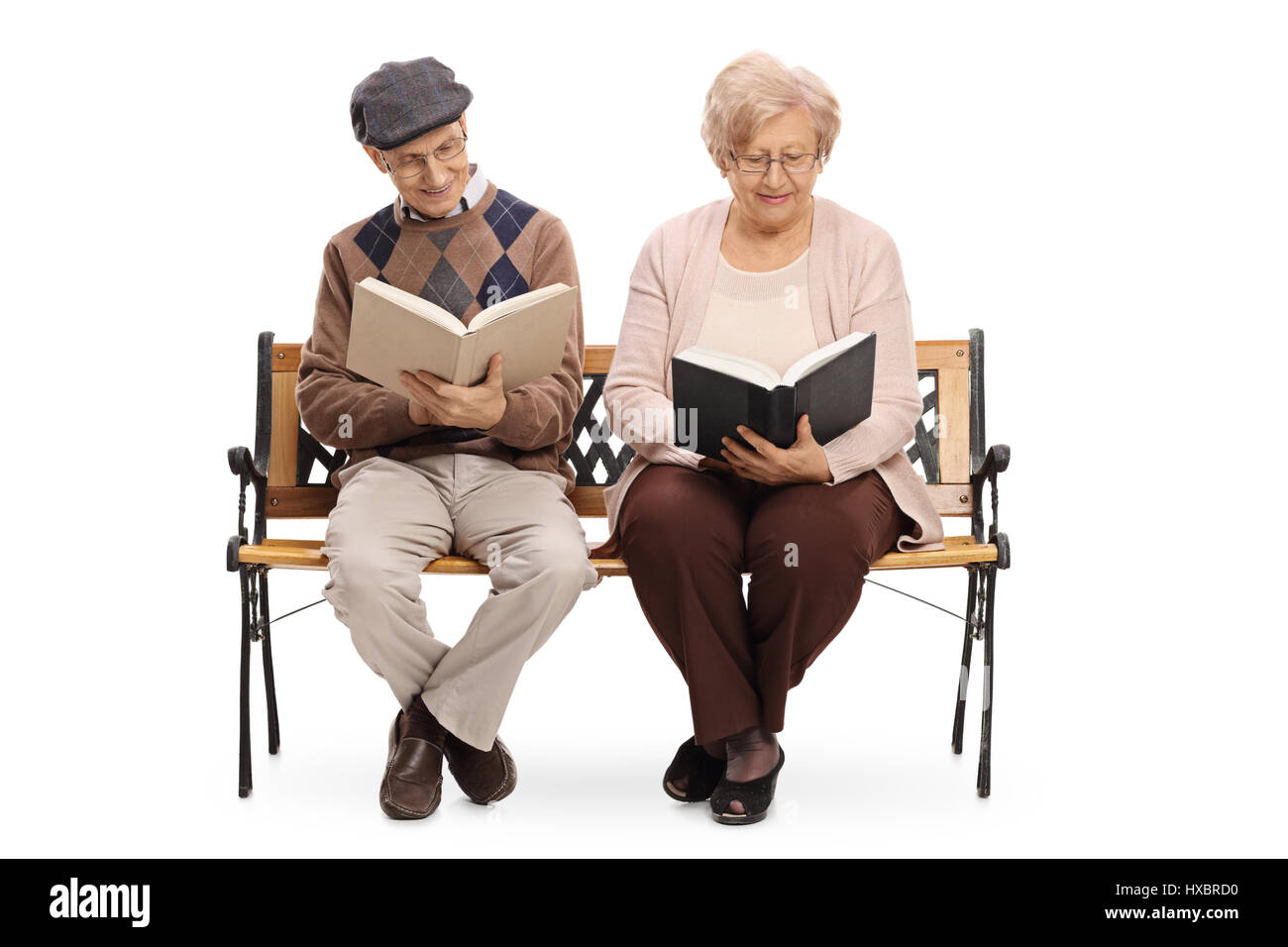 Old Couple Bench Cut Out Stock Images And Pictures Alamy