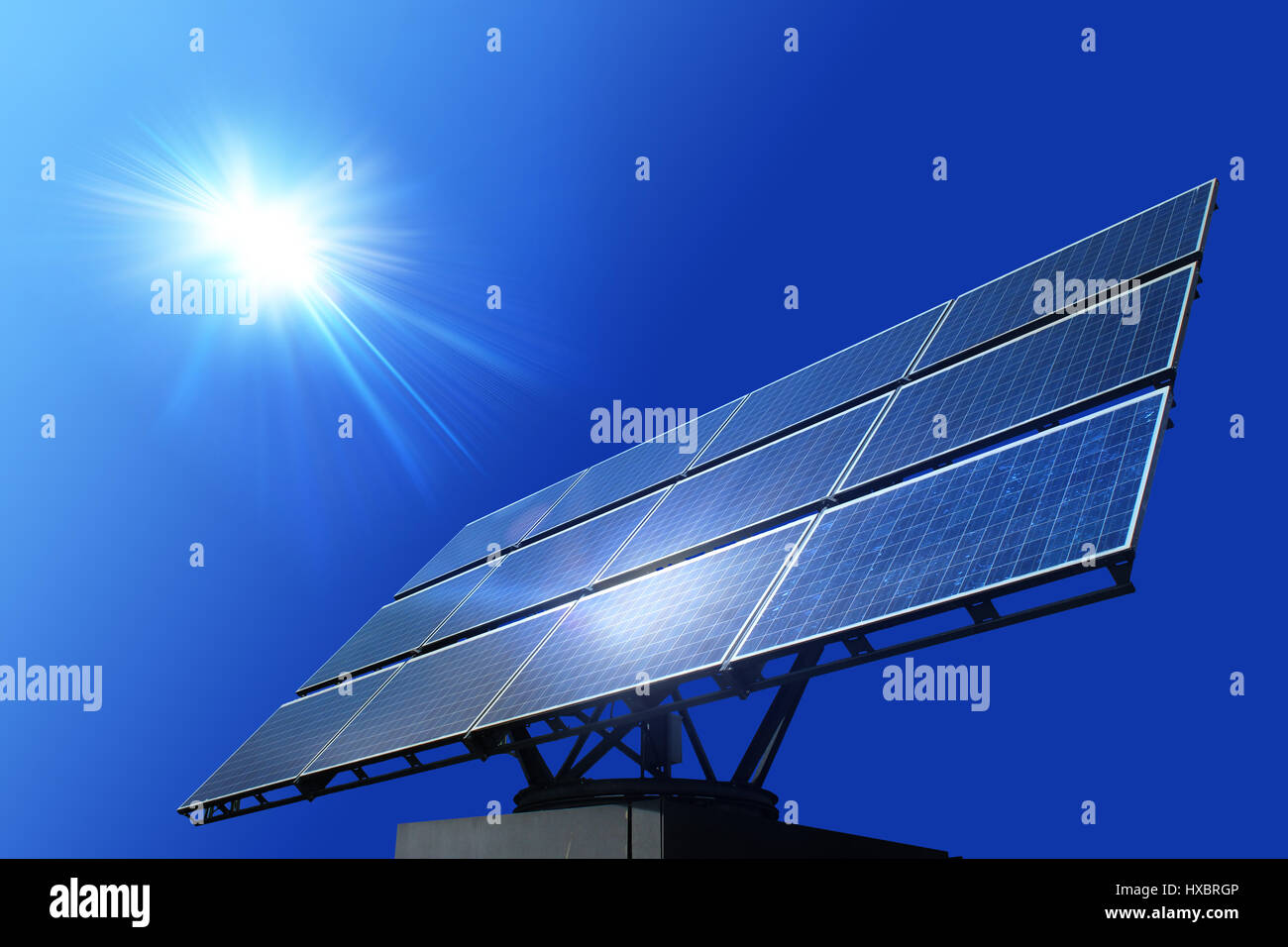 sun light and solar cell panels Stock Photo - Alamy