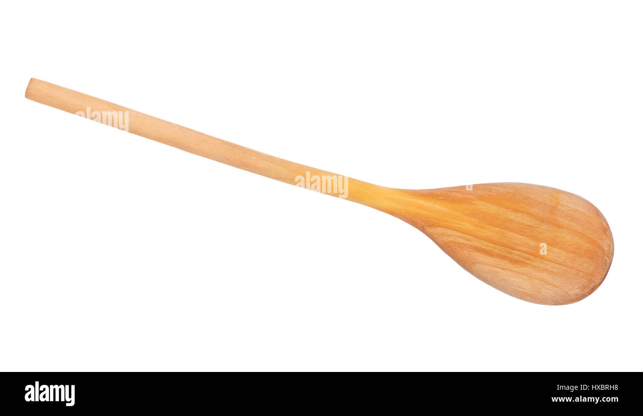 Used wooden spoon isolated Stock Photo - Alamy