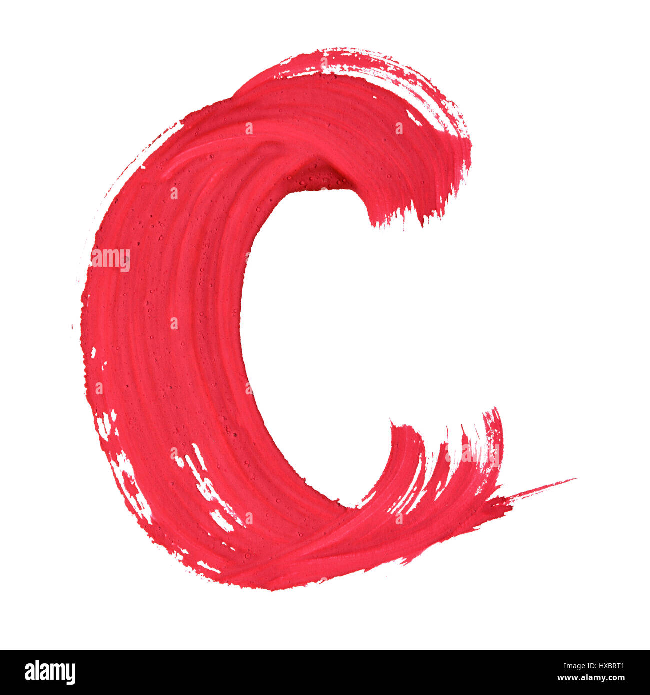 C - Red handwritten letters over white background Stock Photo - Alamy