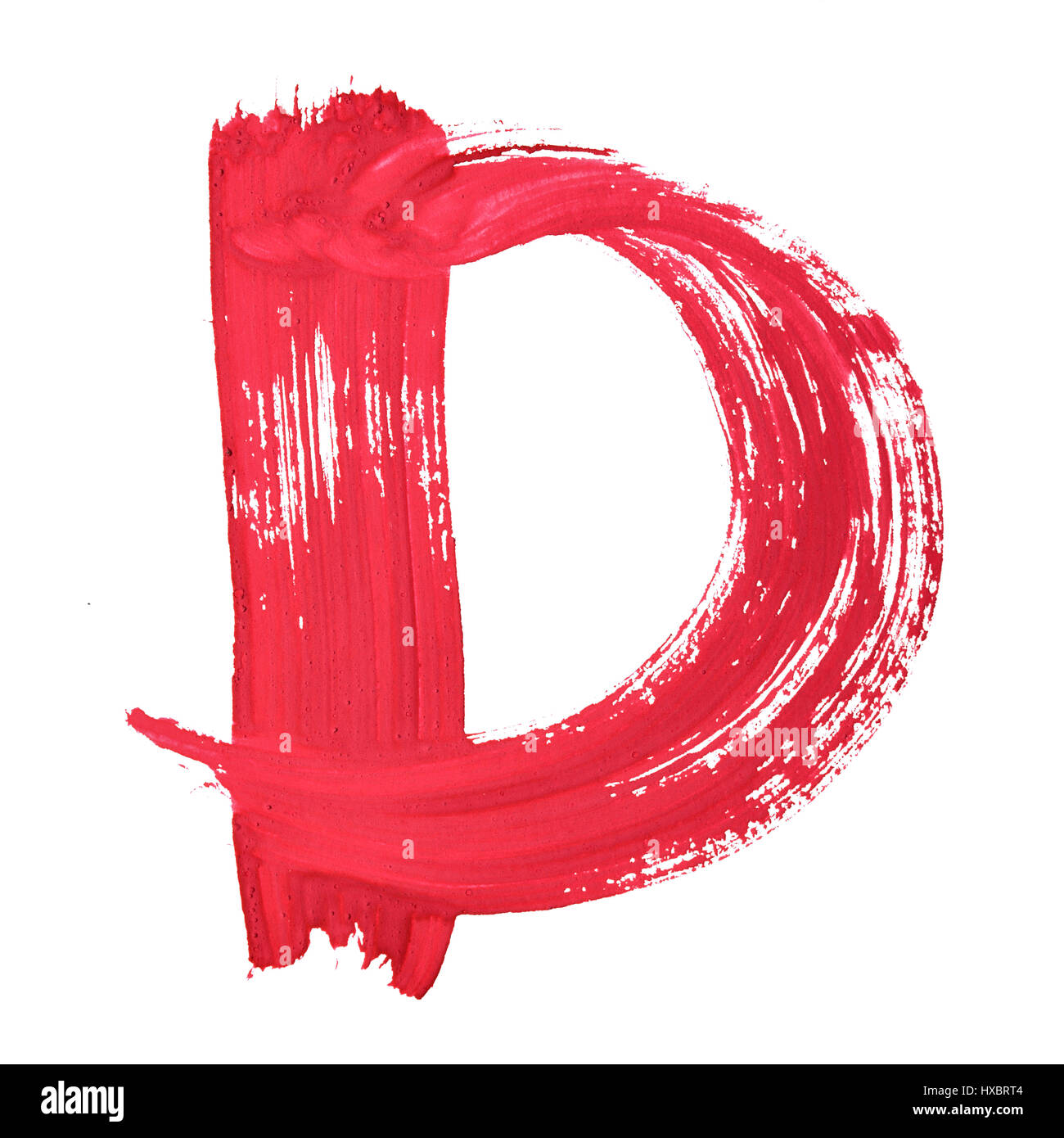D - Red handwritten letters over white background Stock Photo - Alamy