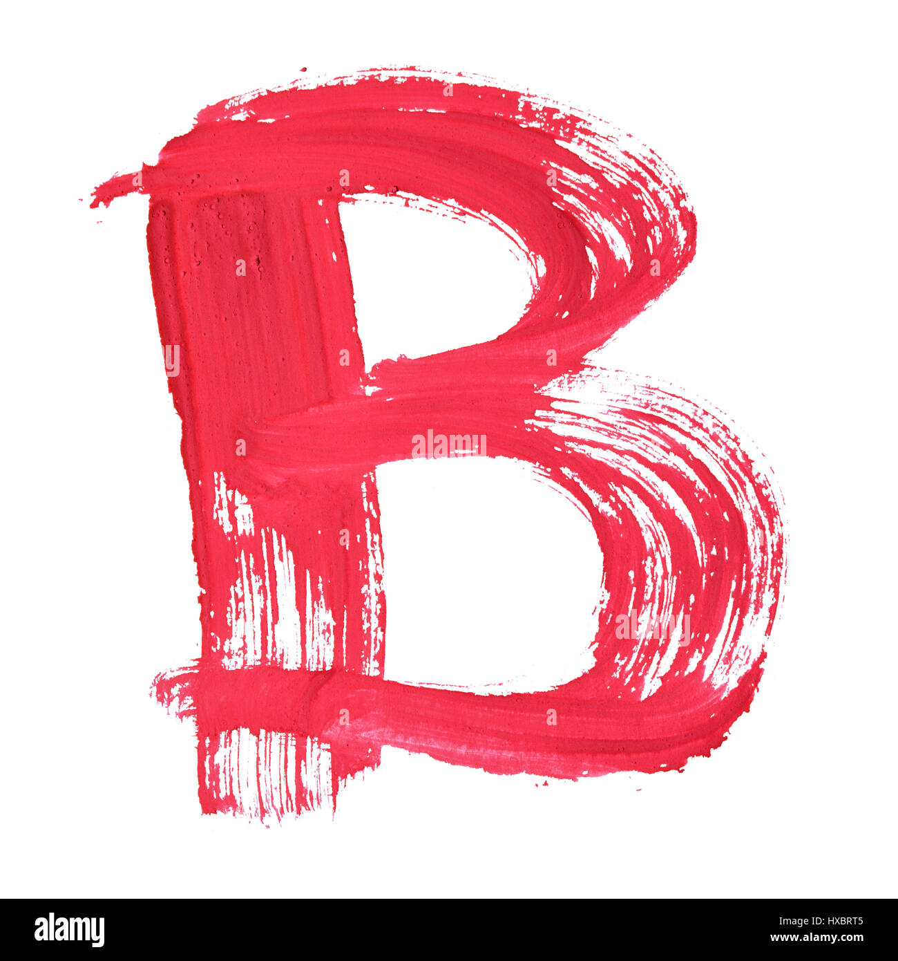 B - Red handwritten letters over white background Stock Photo - Alamy