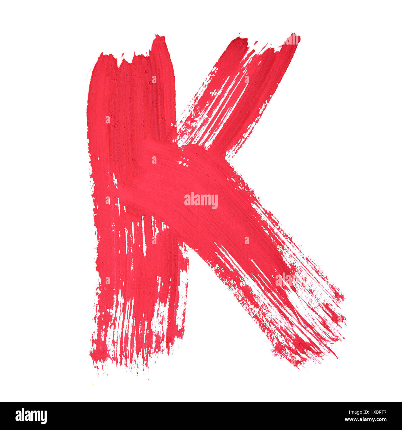 K - Red handwritten letters over white background Stock Photo - Alamy