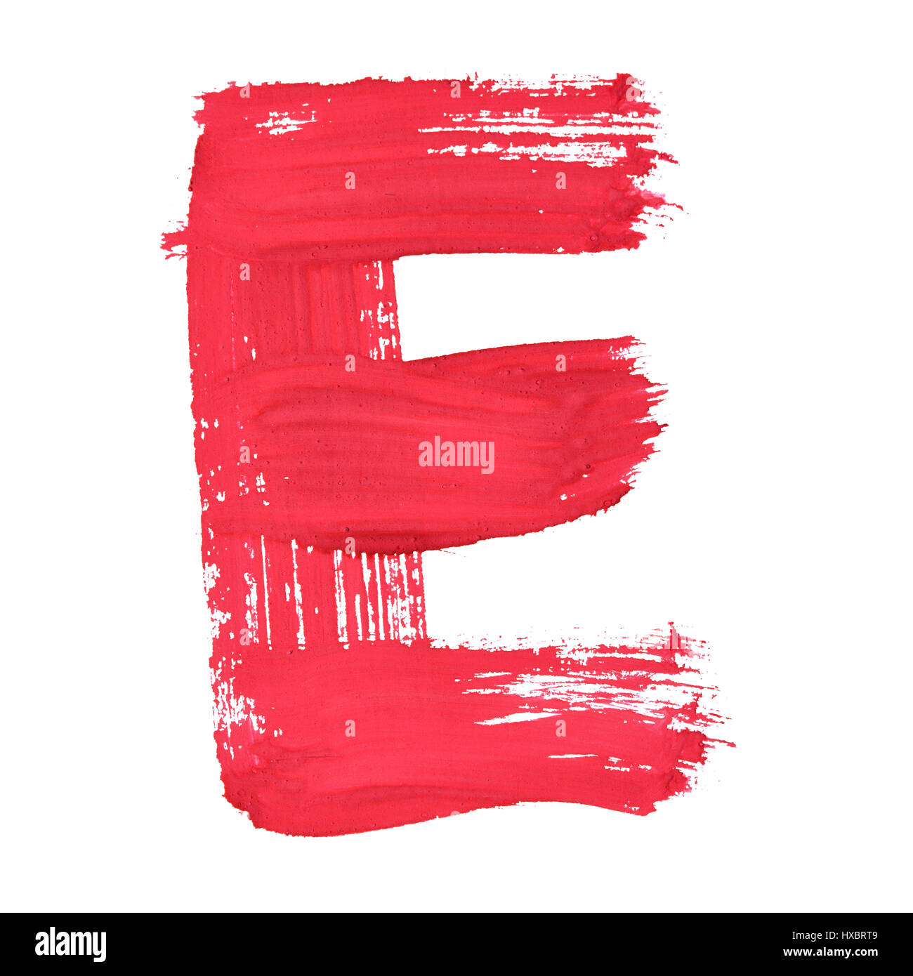 E - Red handwritten letters over white background Stock Photo - Alamy