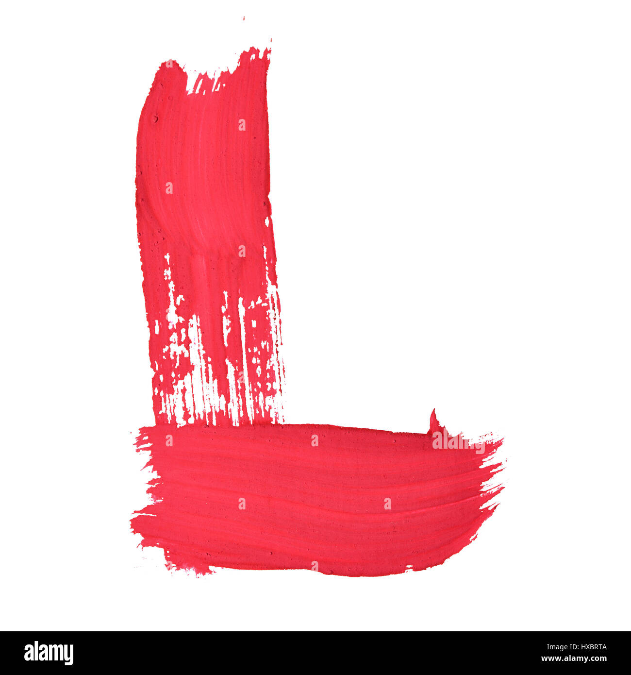 L - Red handwritten letters over white background Stock Photo - Alamy