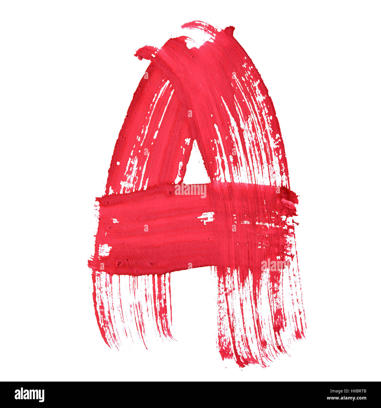 A - Red handwritten letters over white background Stock Photo - Alamy