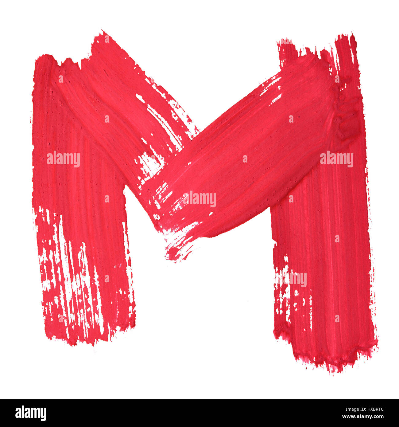 M - Red handwritten letters over white background Stock Photo - Alamy